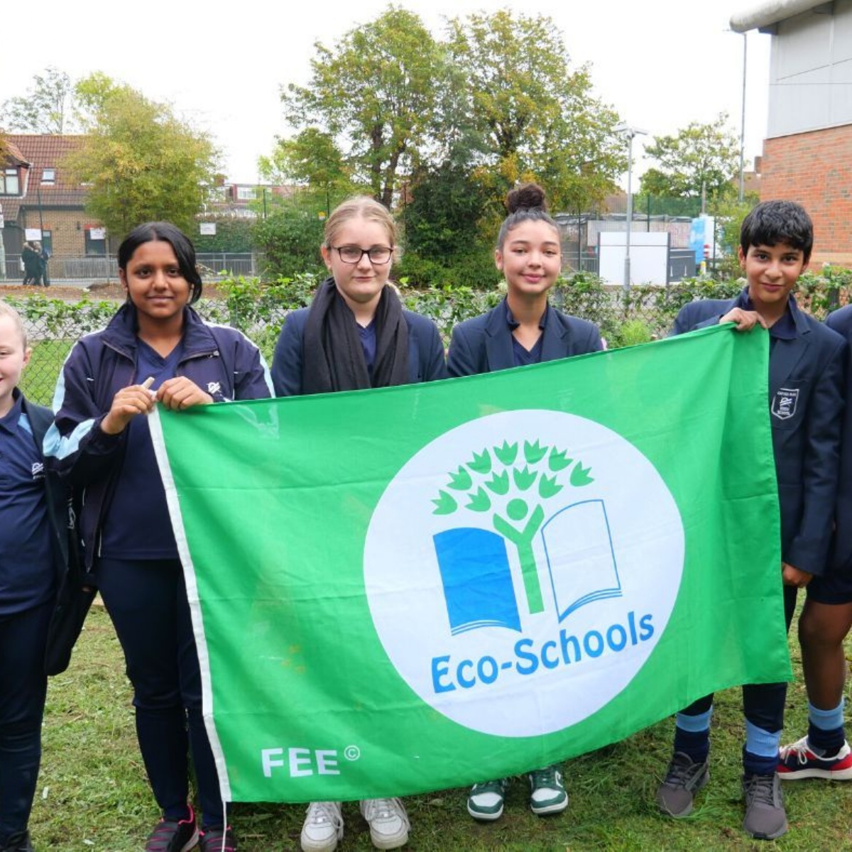 Raynes Park High School - We have our Eco School flag and certificate!